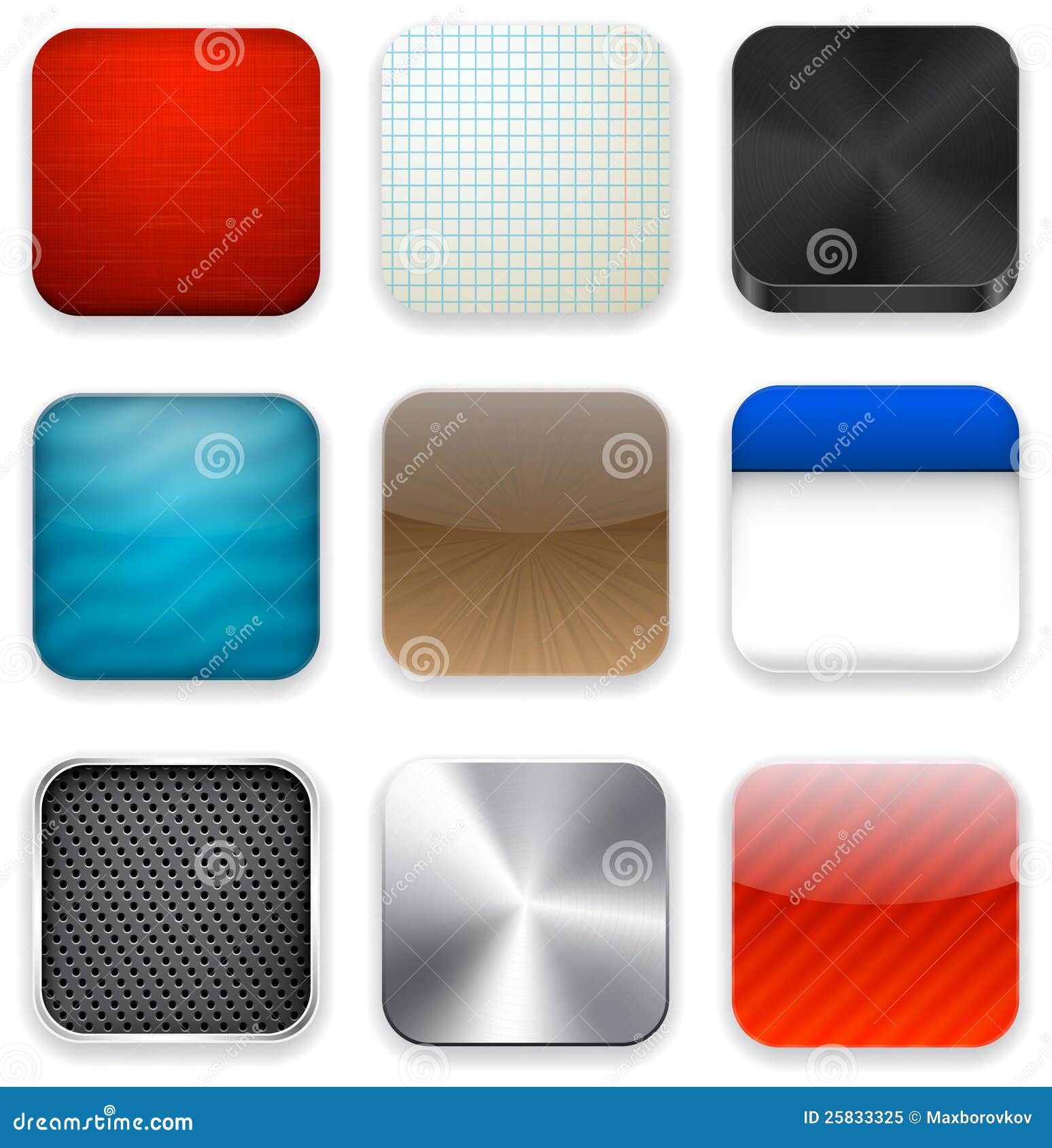 Square Modern App Template Icons. Stock Vector - Illustration of label ...