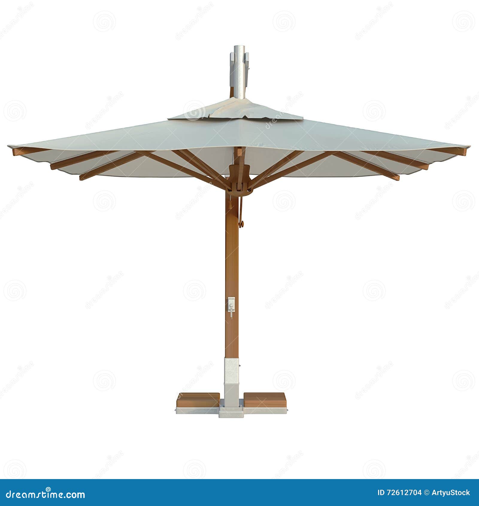 Square Modern Beach Umbrella, Front View Stock Illustration ...