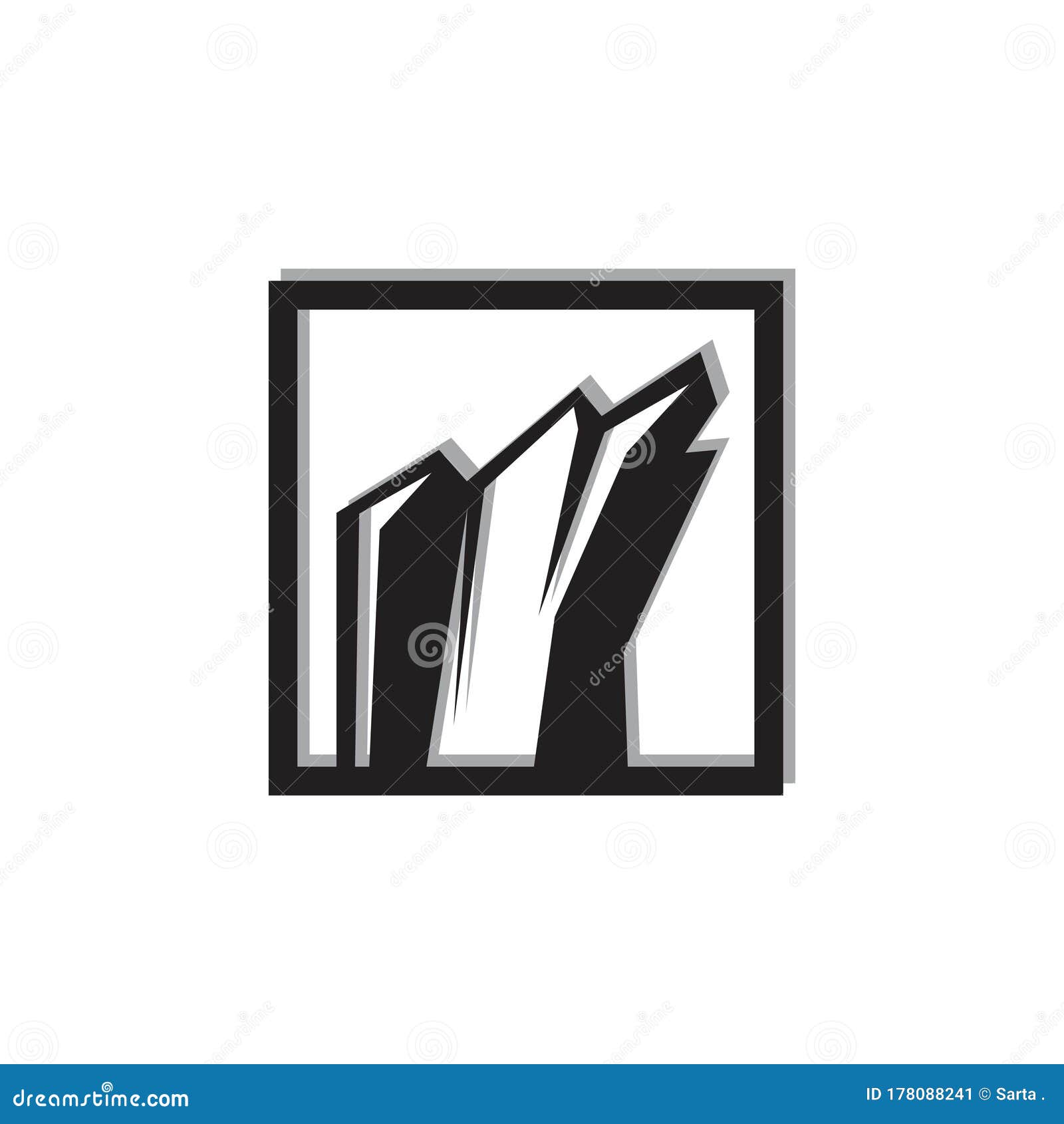 Square Modern Cliff Black Grey Logo Symbol Icon Stock Vector ...