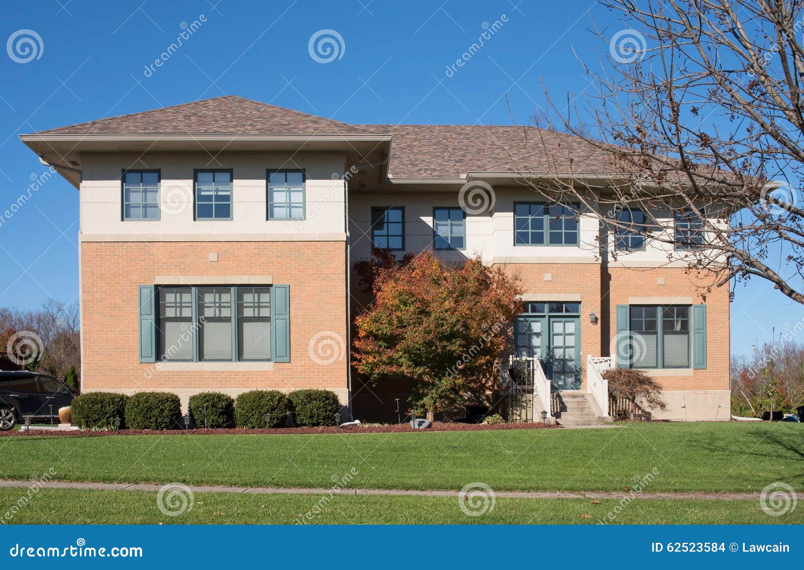 Square Modern House stock photo. Image of fall, architectural - 62523584
