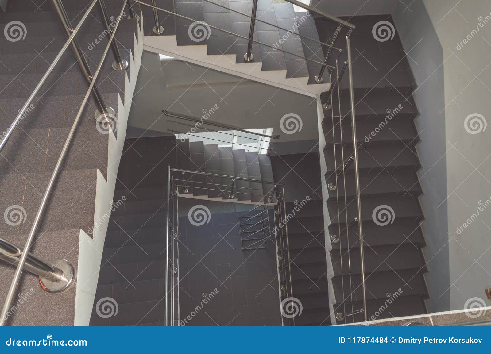 Square Staircase in the Room Stock Photo - Image of light, perspective ...