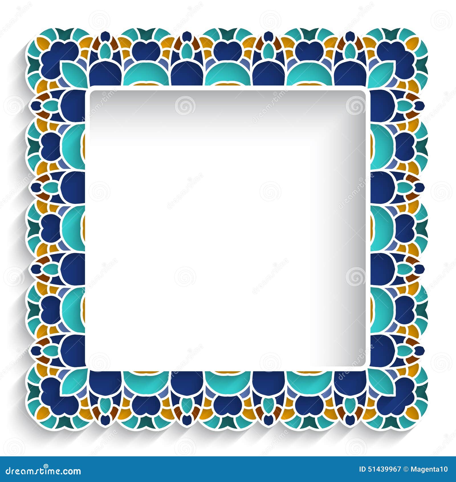Square mosaic frame stock vector. Illustration of classic - 51439967