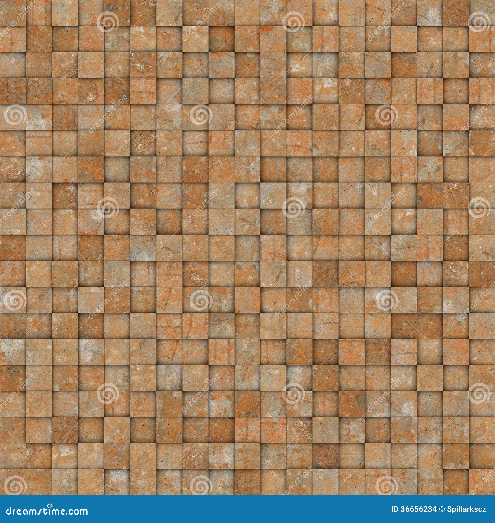Square Mosaic Tiled Metal Rusty Grunge Pattern Stock Illustration ...
