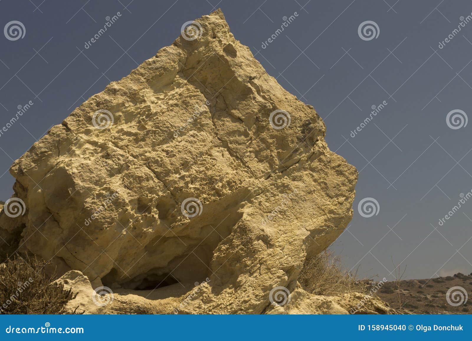 Square Mountain Rock in Front of Blue Sky Stock Photo - Image of ...