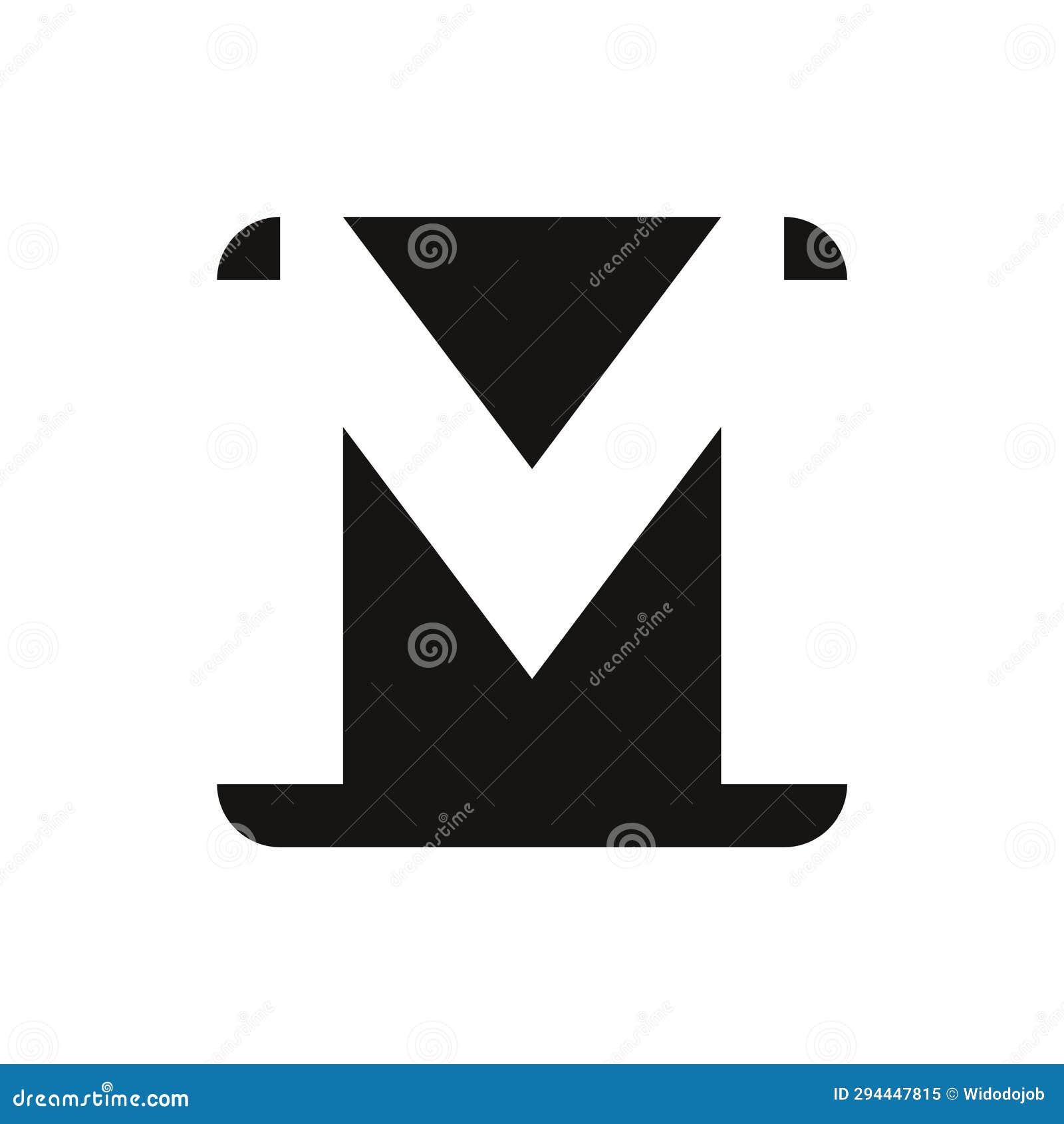 Square Negative Space Letter M Logo Design Concept Isolated on White ...