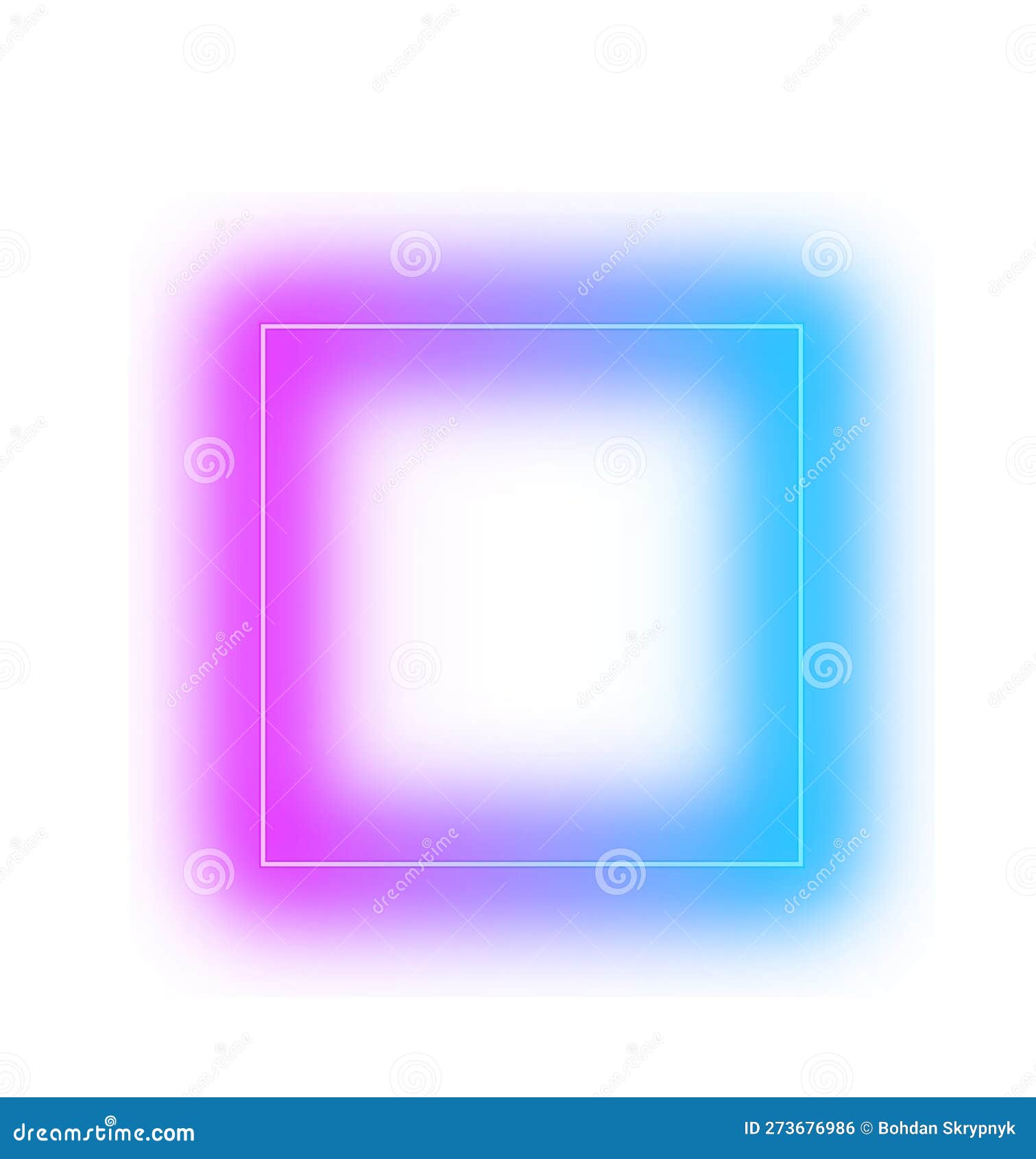 Square Neon Frame Template. Blue and Red Laser Light Stock Vector ...