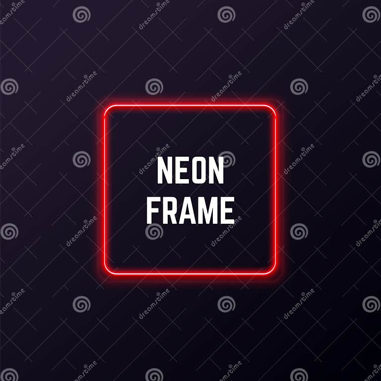 Square Neon Frames. Fluorescent Outline Border Stock Vector ...