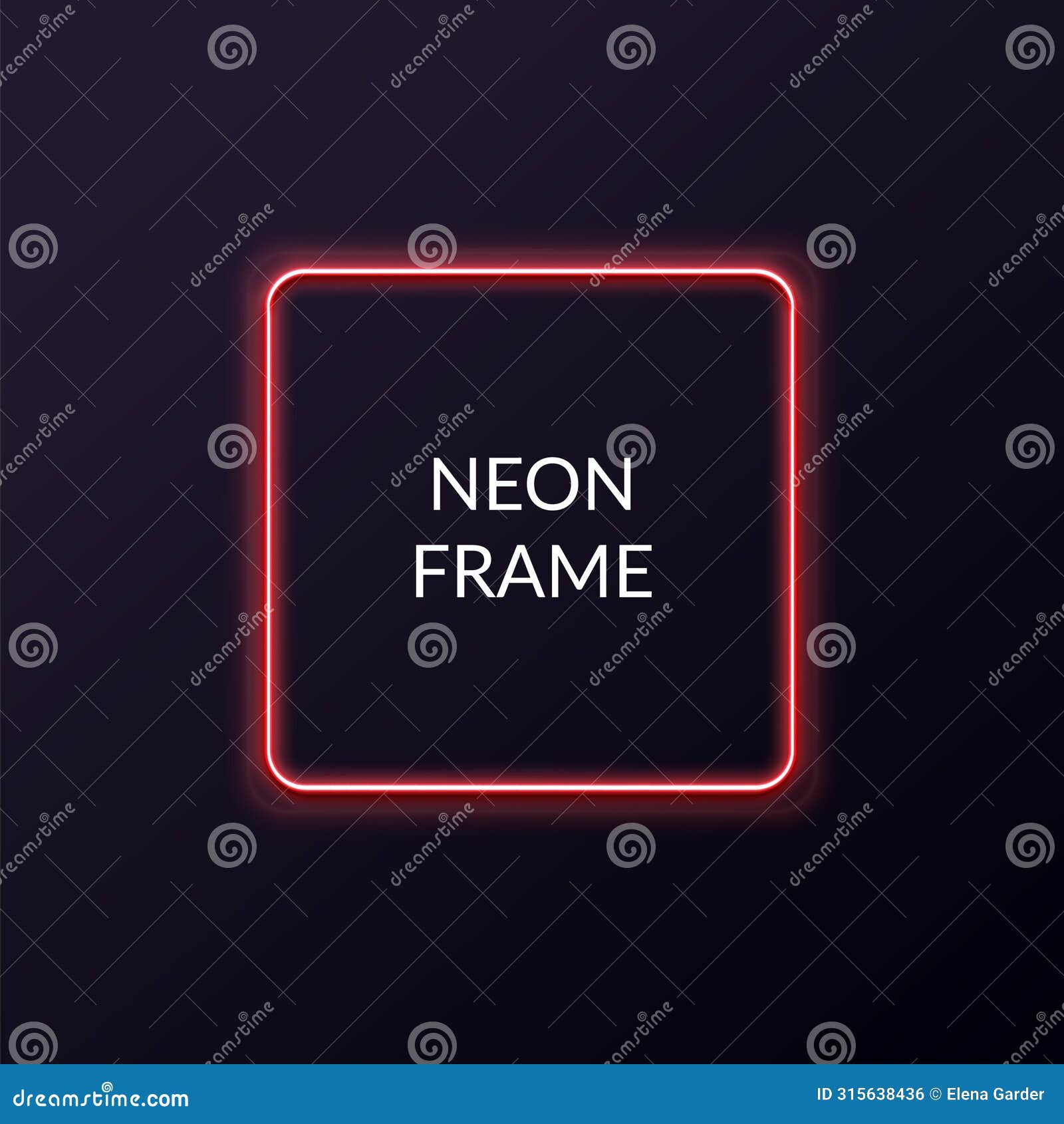 Square Neon Frames. Fluorescent Outline Border Stock Vector ...