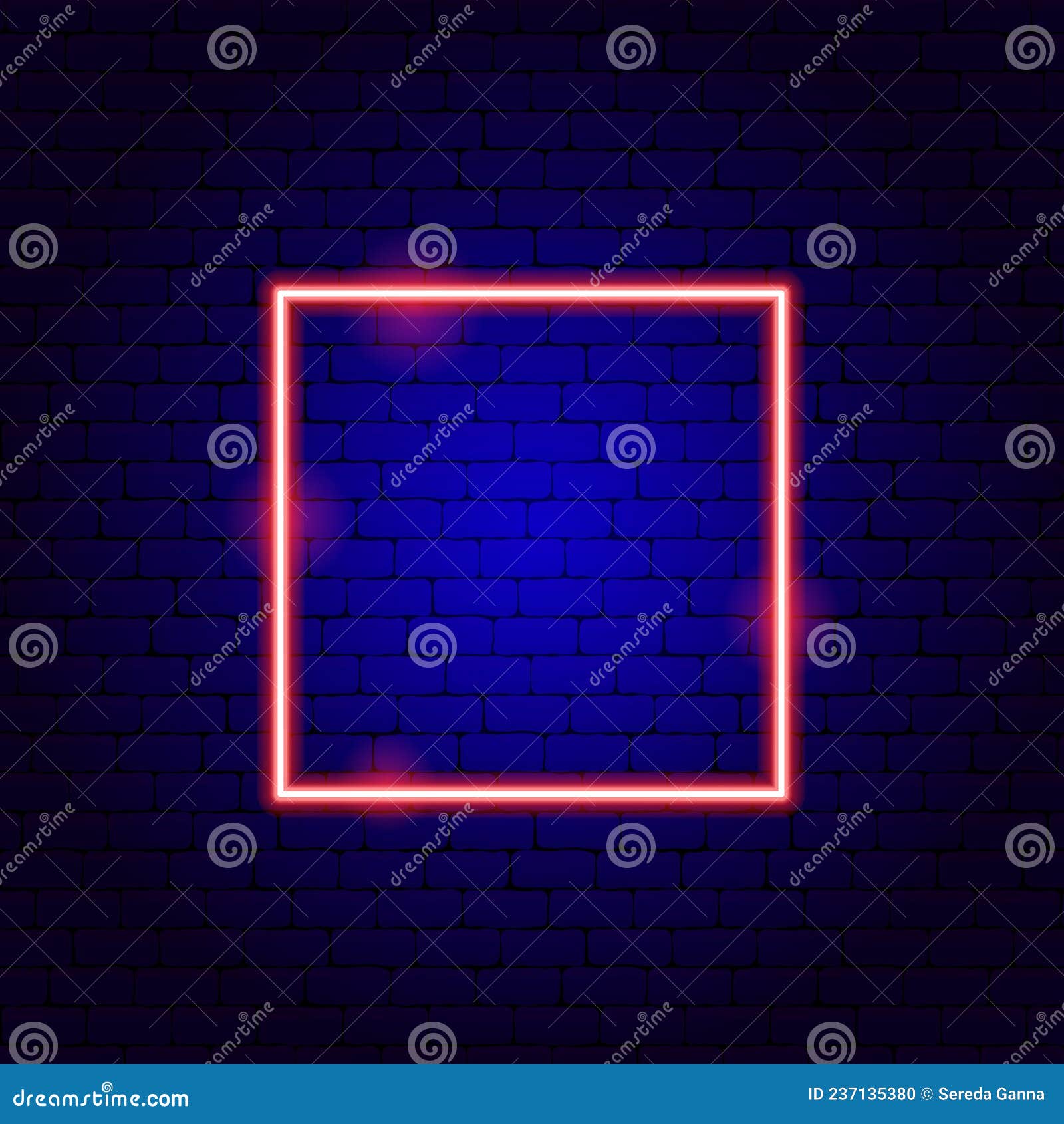 Square Neon Sign stock vector. Illustration of parallelogram - 237135380