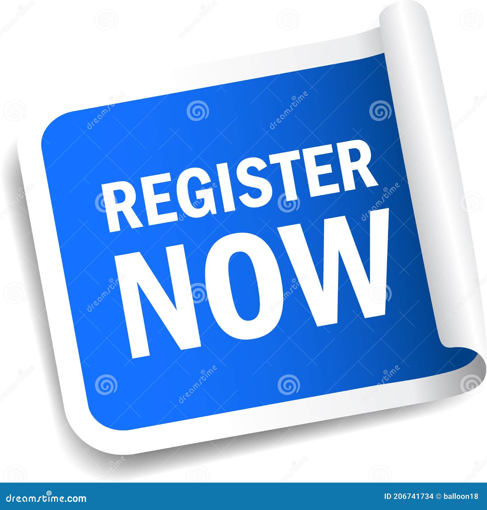 Register Now sticker stock vector. Illustration of flash - 206741734