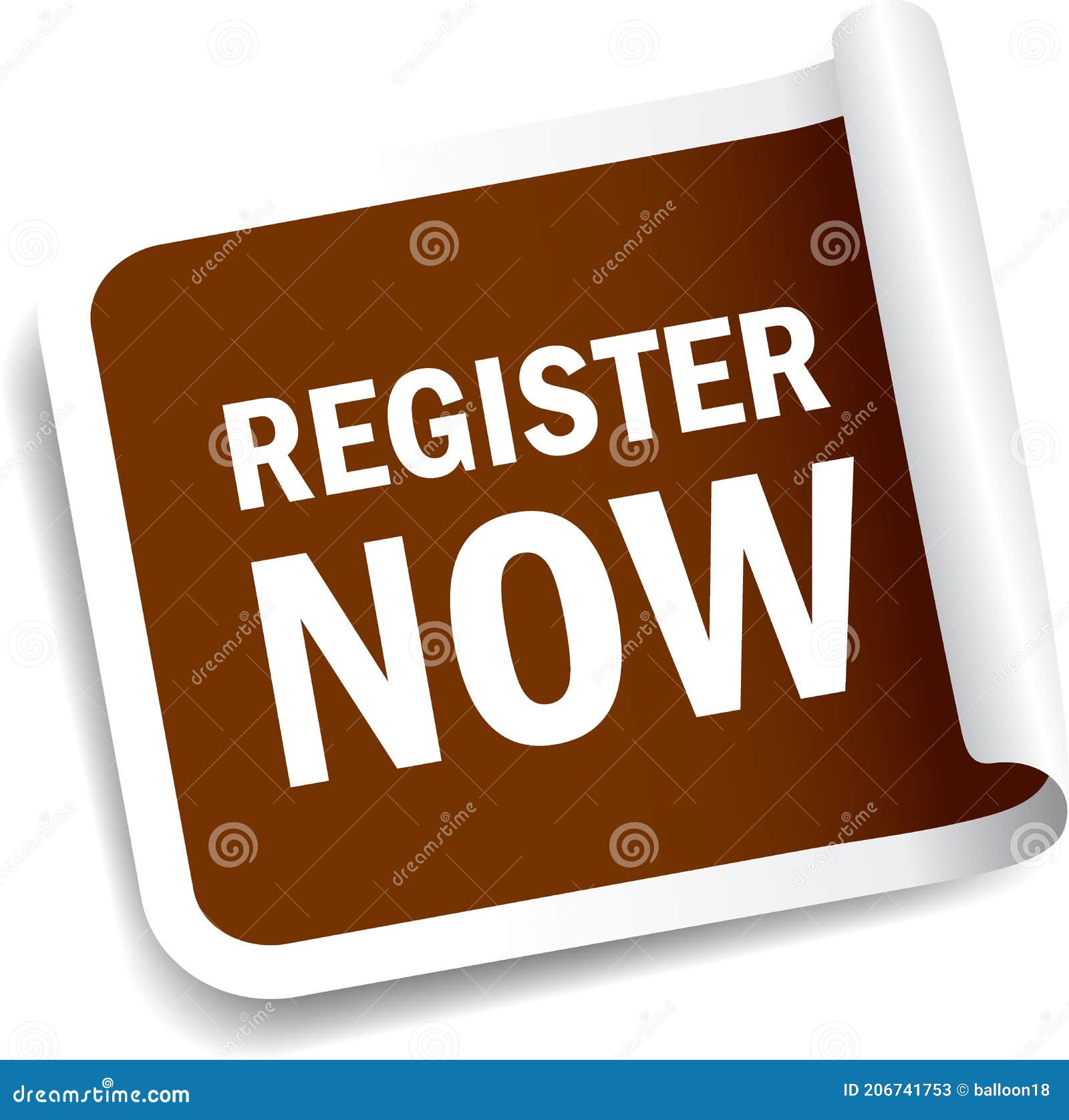 Register Now sticker stock vector. Illustration of business - 206741753