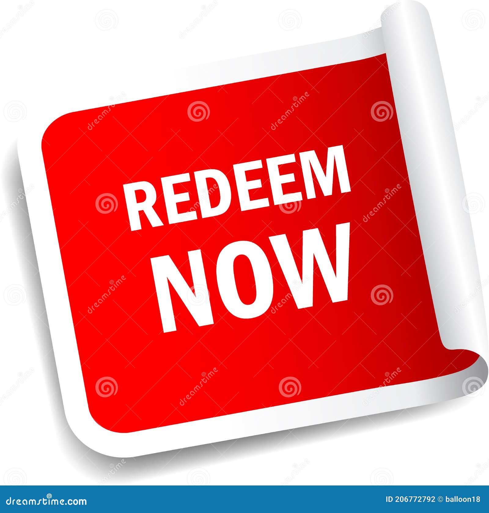 Redeem now vector sticker stock illustration. Illustration of curly ...