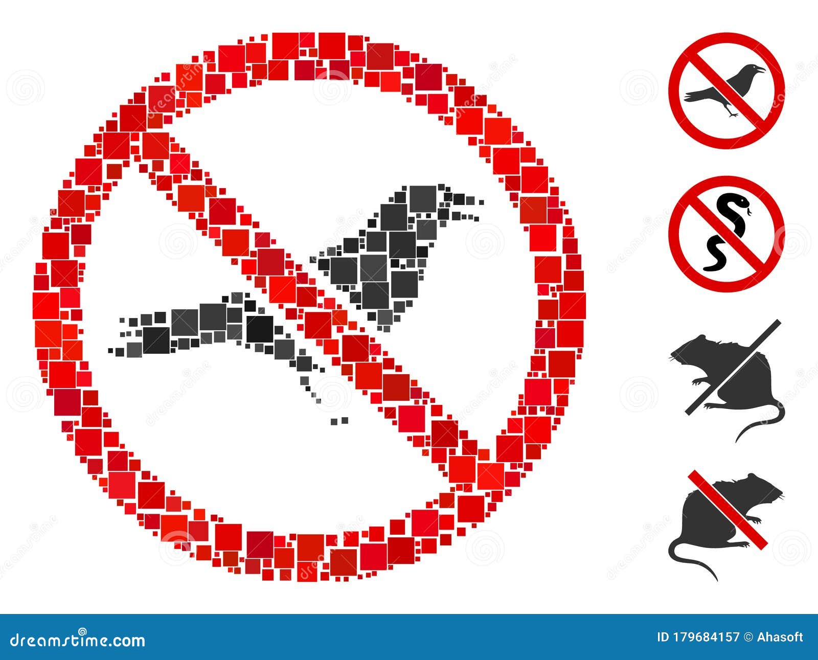 Square No Crow Icon Vector Collage Stock Vector - Illustration of fauna ...