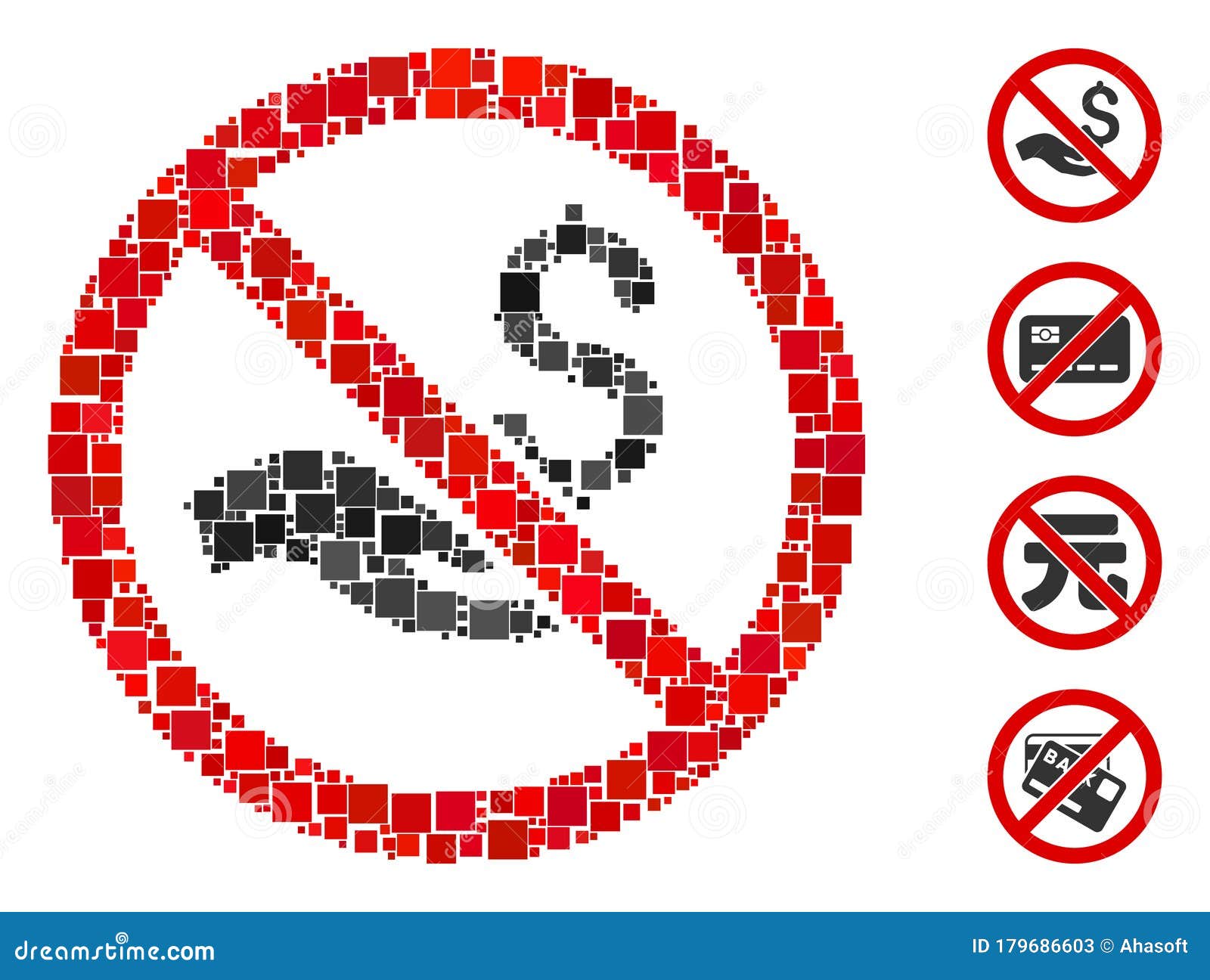 Square No Donations Icon Vector Collage Stock Vector - Illustration of ...