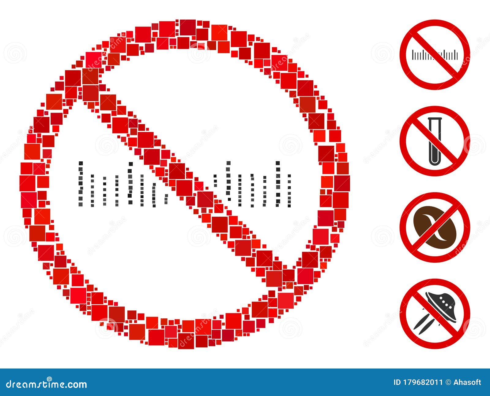 Square No Measure Icon Vector Collage Stock Vector - Illustration of ...