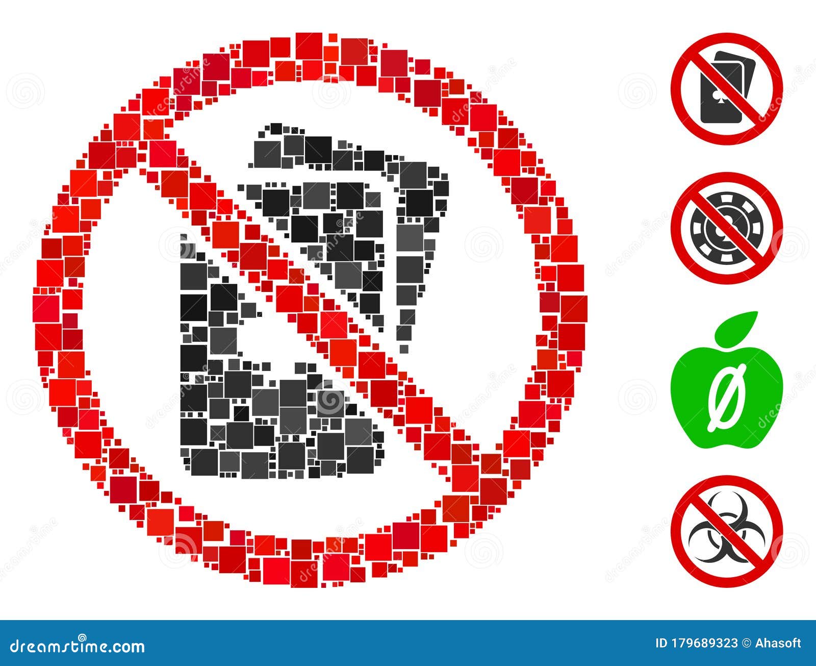 Square No Playing Cards Icon Vector Collage Stock Vector - Illustration ...