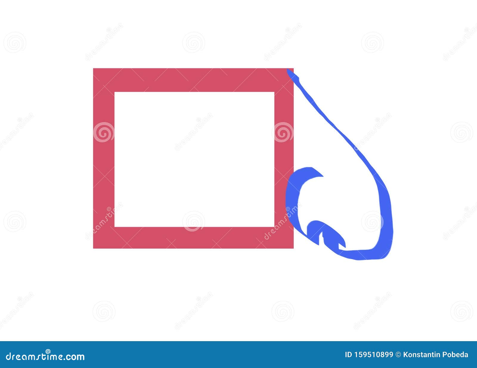Square with nose stock illustration. Illustration of original - 159510899