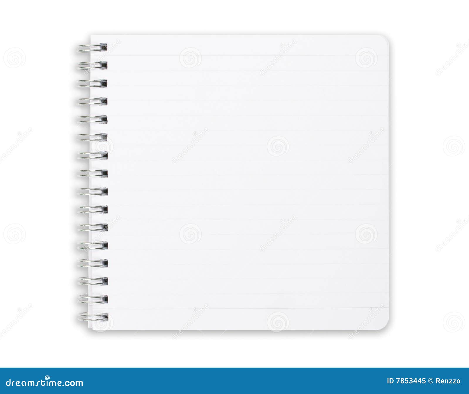 Square Notebook Isolated on White. Stock Image - Image of memo, white ...