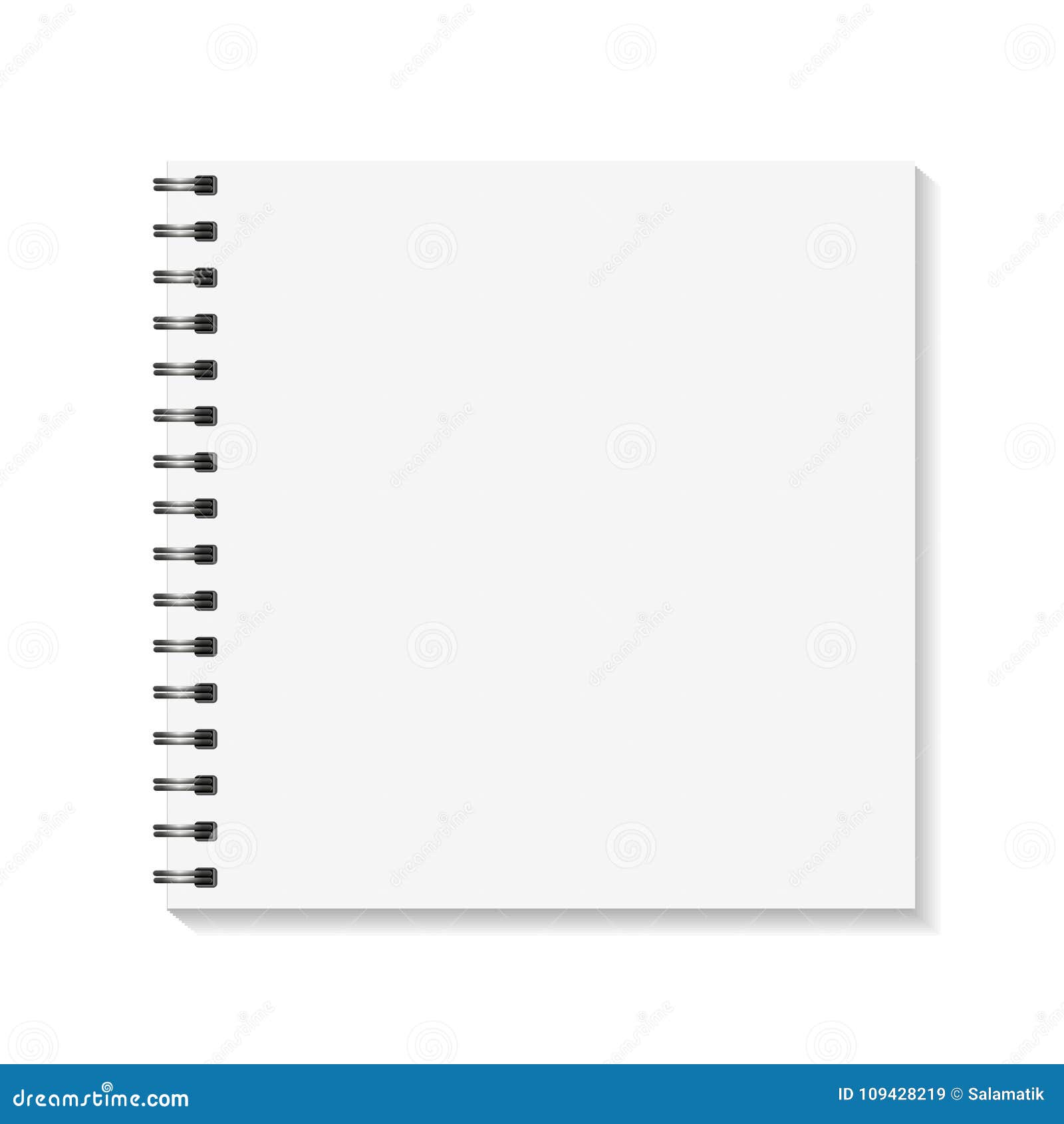 Square Notebook Mockup. Empty Pages Book With Binder Metal Spiral ... Square Notebook Mockup. Empty Pages Book With Binder Metal Spiral ...