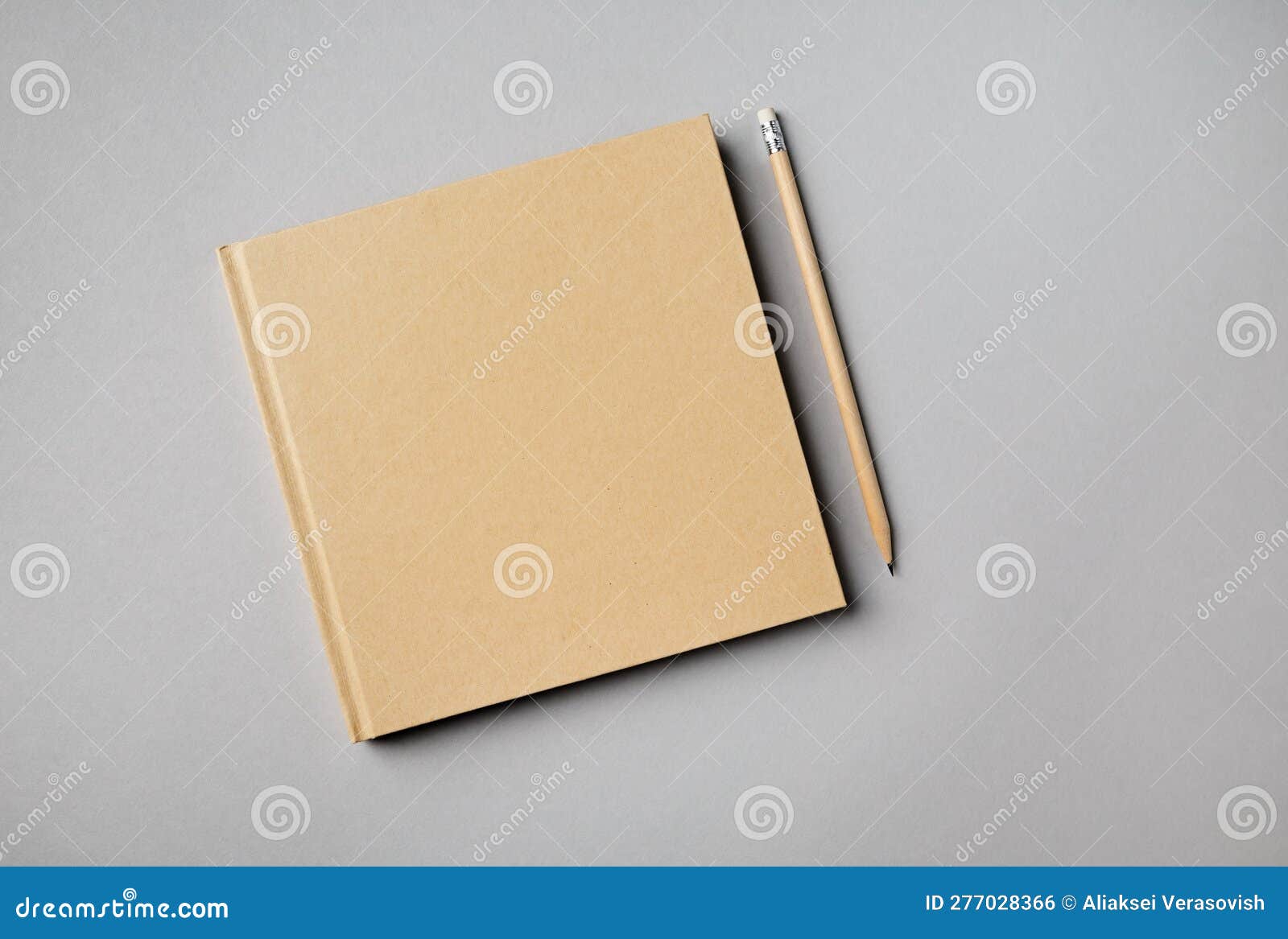 Square notebook and pencil stock photo. Image of textbook - 277028366