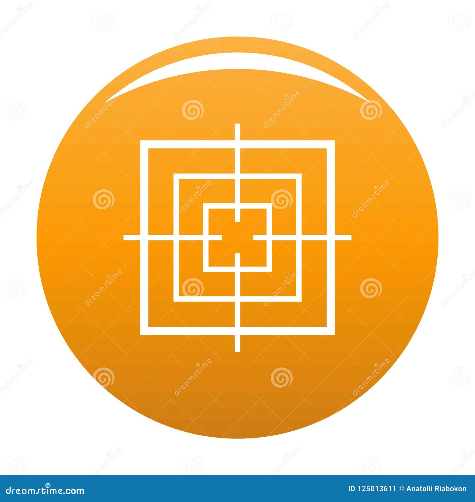 Square Objective Icon Orange Stock Illustration - Illustration of ...