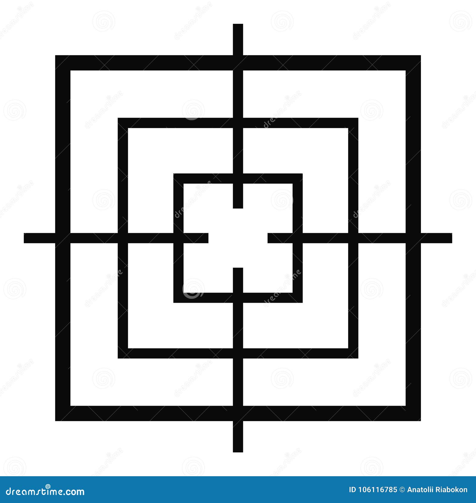 Square Objective Icon, Simple Style. Stock Vector - Illustration of ...