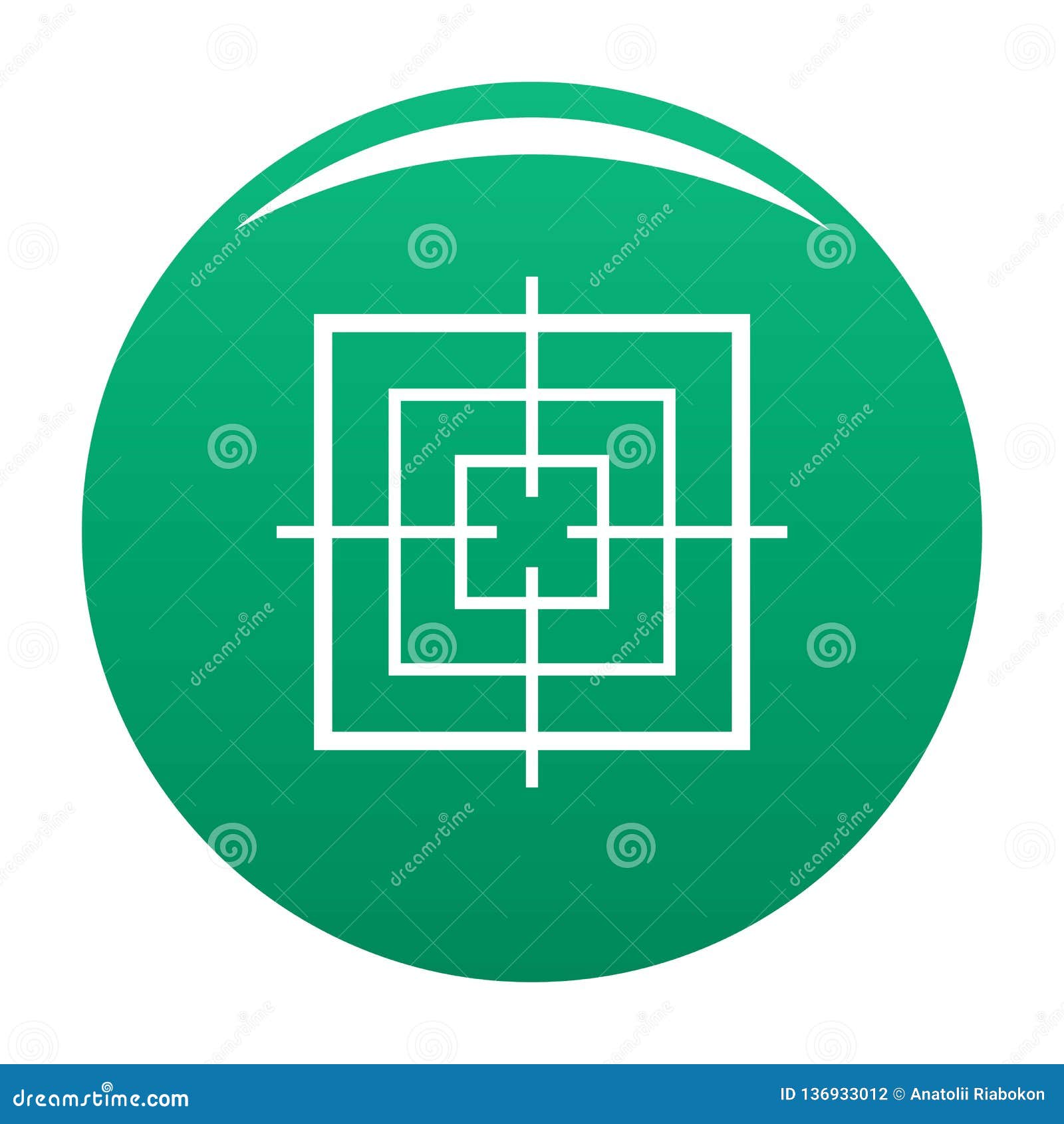 Square Objective Icon Vector Green Stock Vector - Illustration of ...