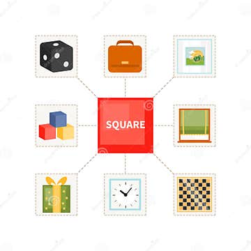 Square Objects for Children Stock Vector - Illustration of education ...