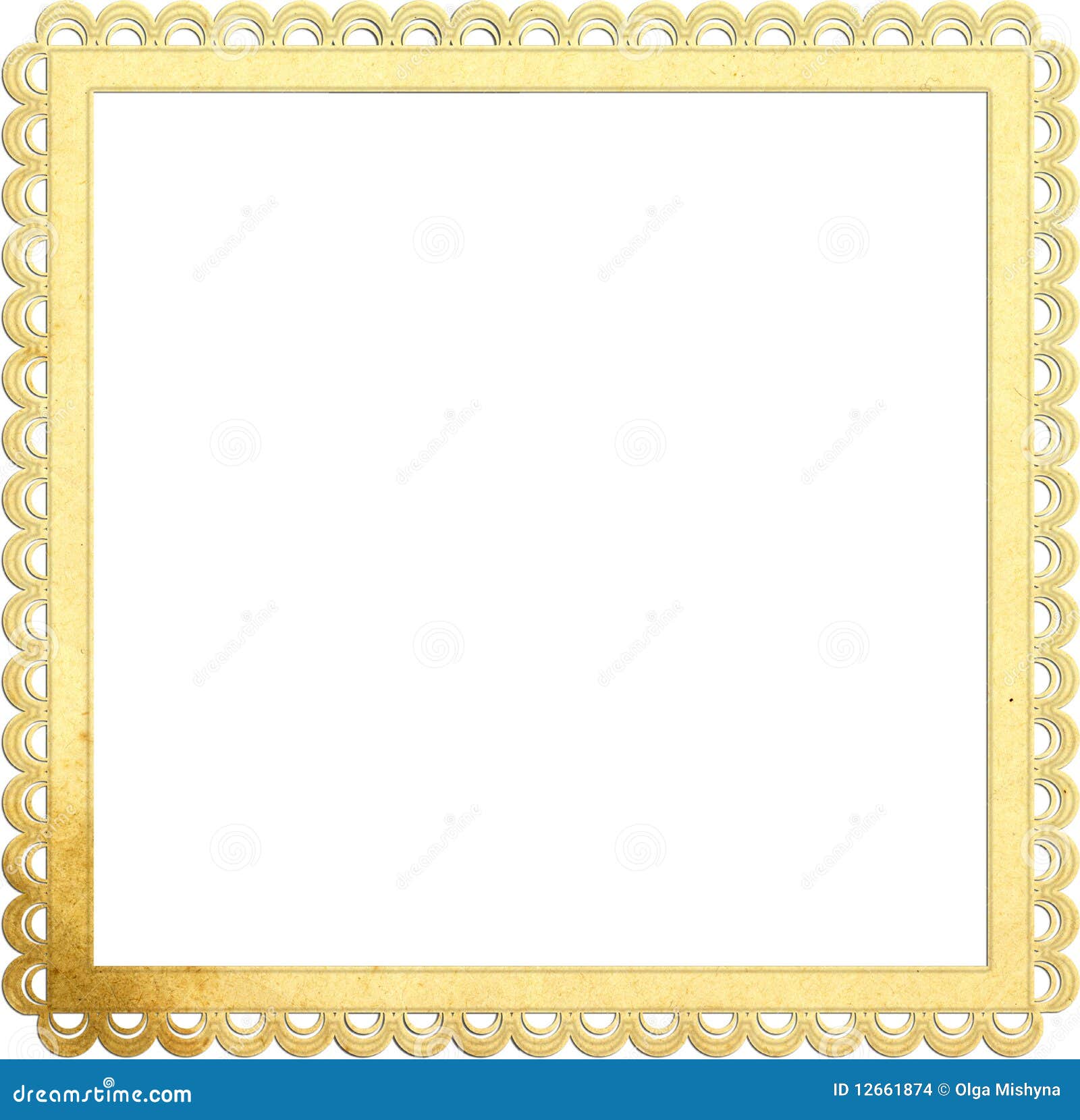 Square Old Paper Frame with Beautiful Edges Stock Illustration ...