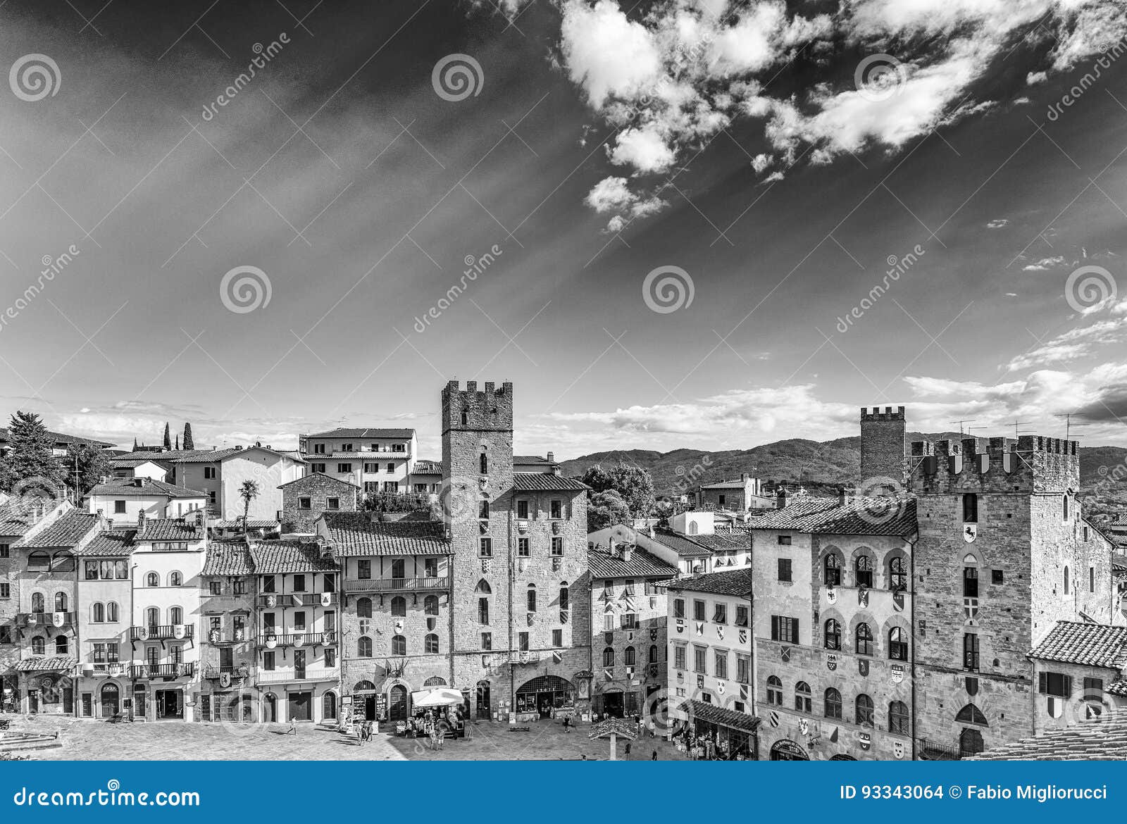 Piazza Grande of Arezzo editorial stock image. Image of architecture ...
