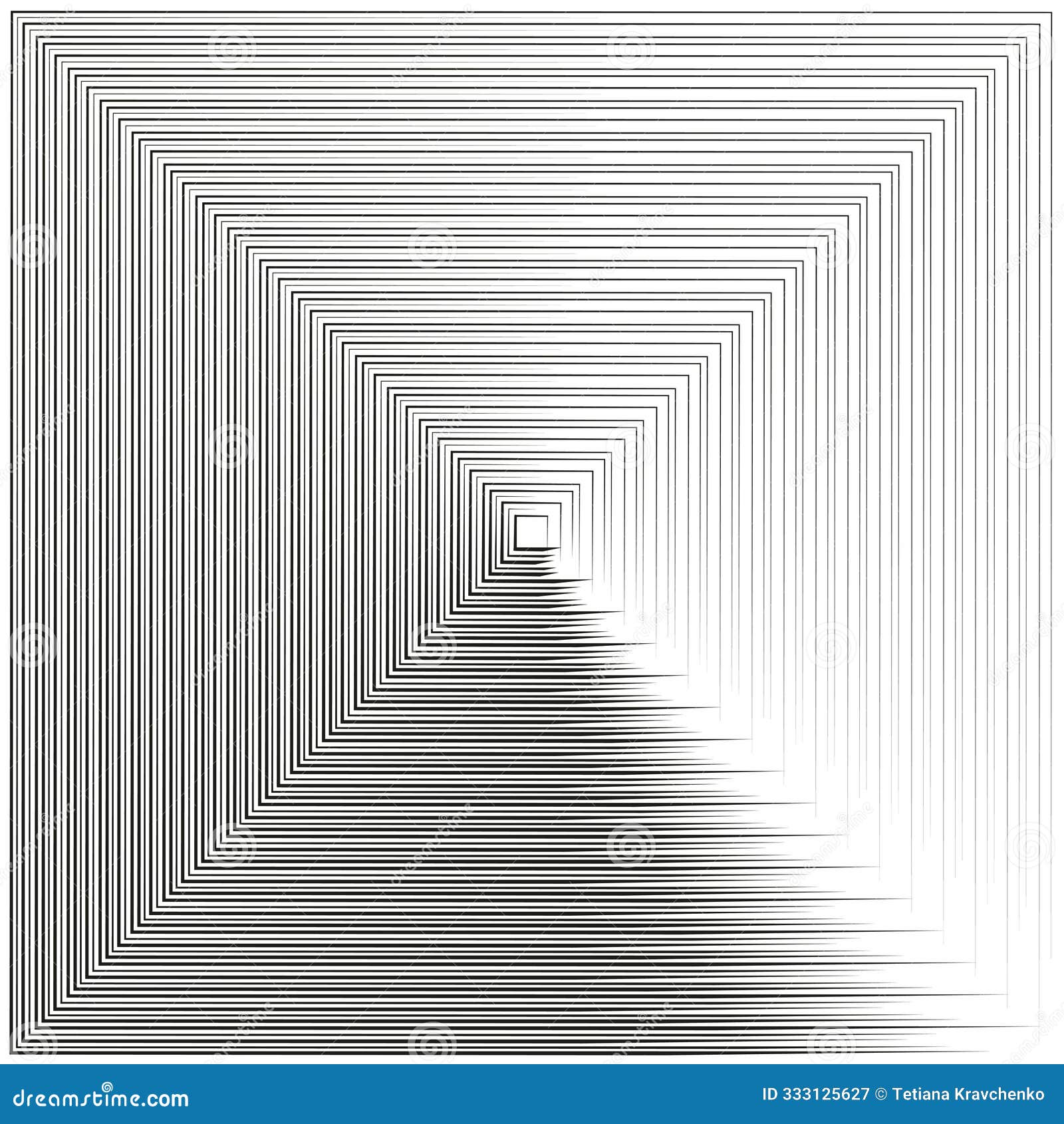 Square Optical Illusion Vector. Black and White Concentric Lines ...