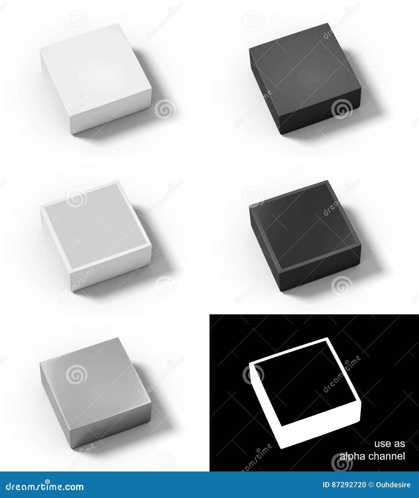 Square Package Box Mockups. Stock Illustration - Illustration of brand ...