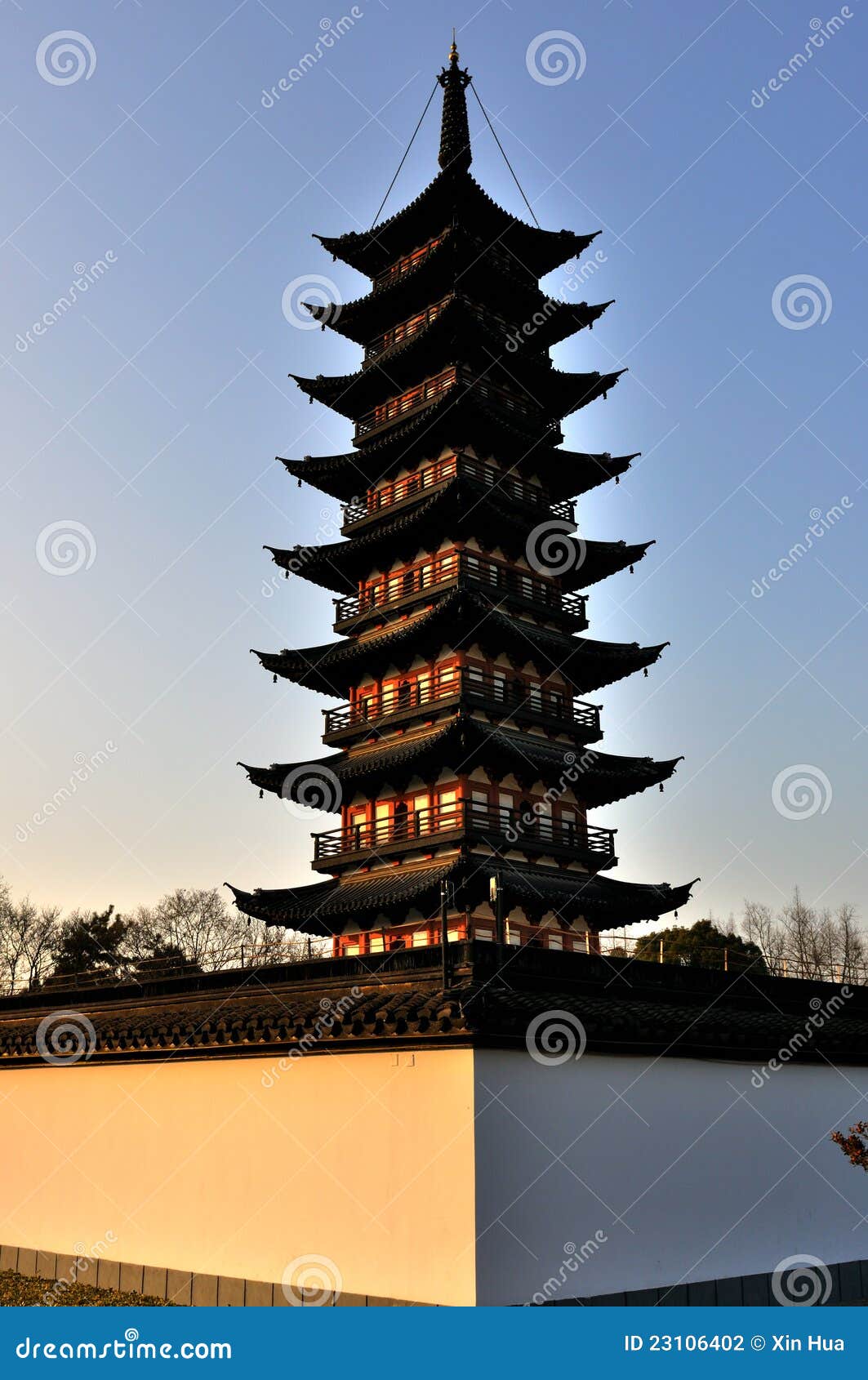 The Square Pagoda stock photo. Image of shanghai, traditional - 23106402