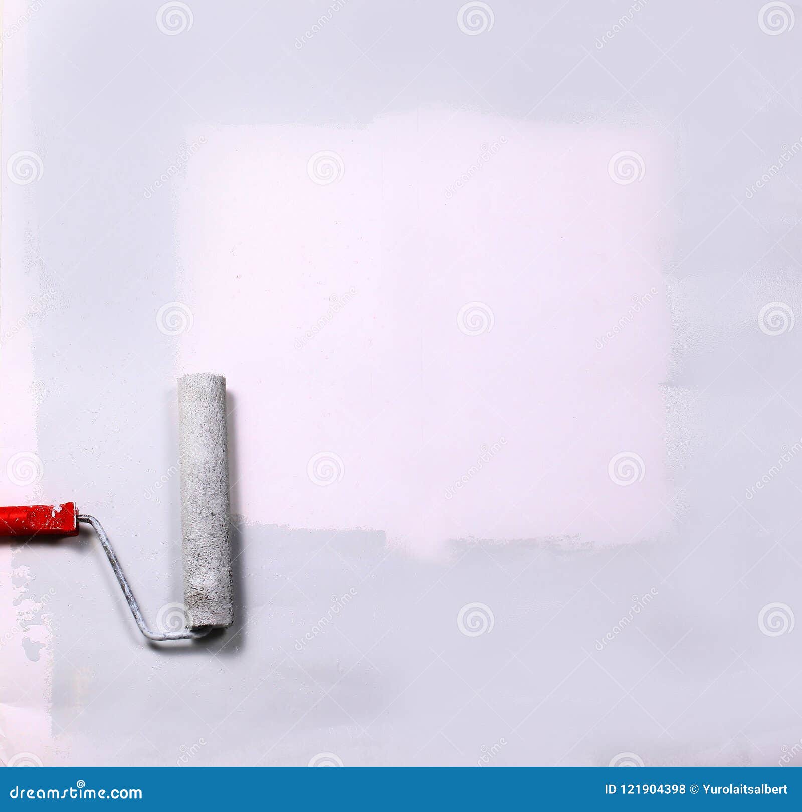 Square Painted White with the Paint Roller, on a White Sheet of Stock ...