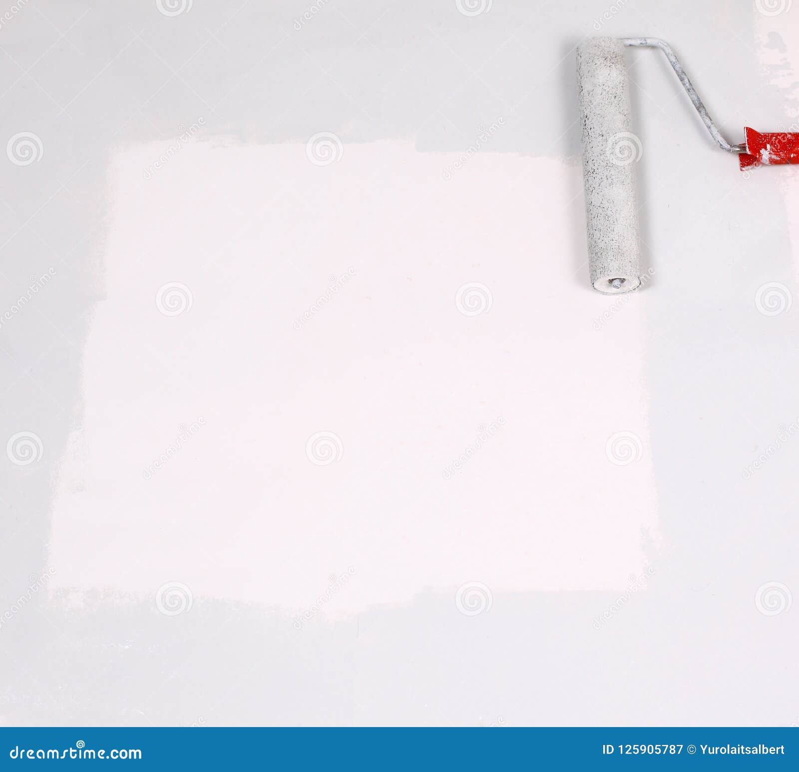 Square Painted White with the Paint Roller, on a White Sheet of Stock ...