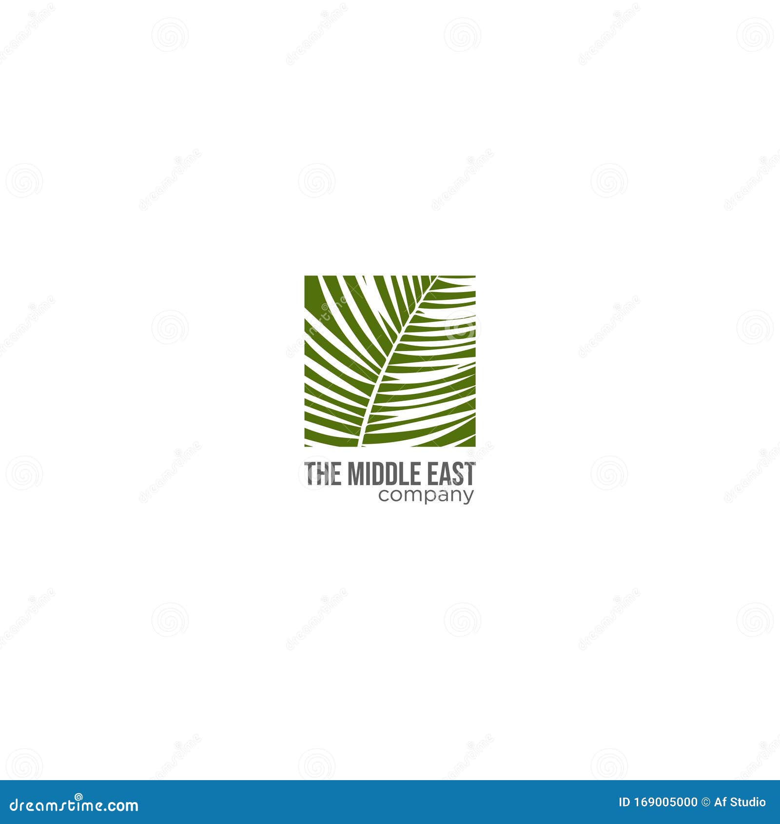 Square Palm Leaf Logo Design Vector Stock Vector - Illustration of coal ...