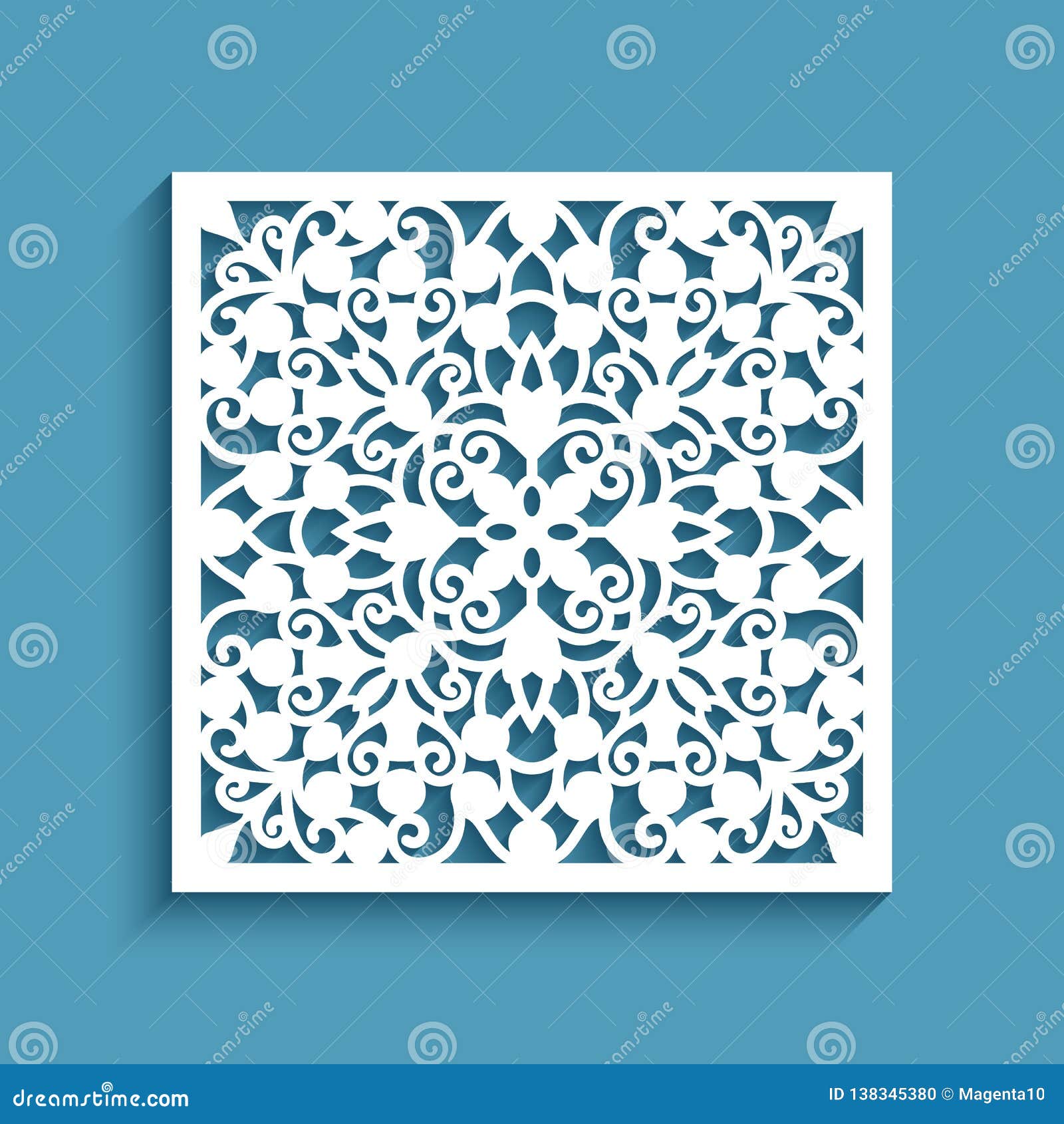 Square Panel with Lace Pattern Stock Vector - Illustration of ...