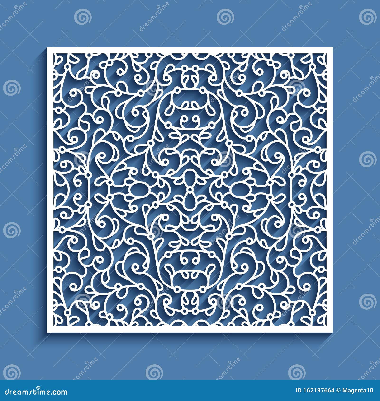 Square Panel with Lace Pattern Stock Vector - Illustration of ornament ...