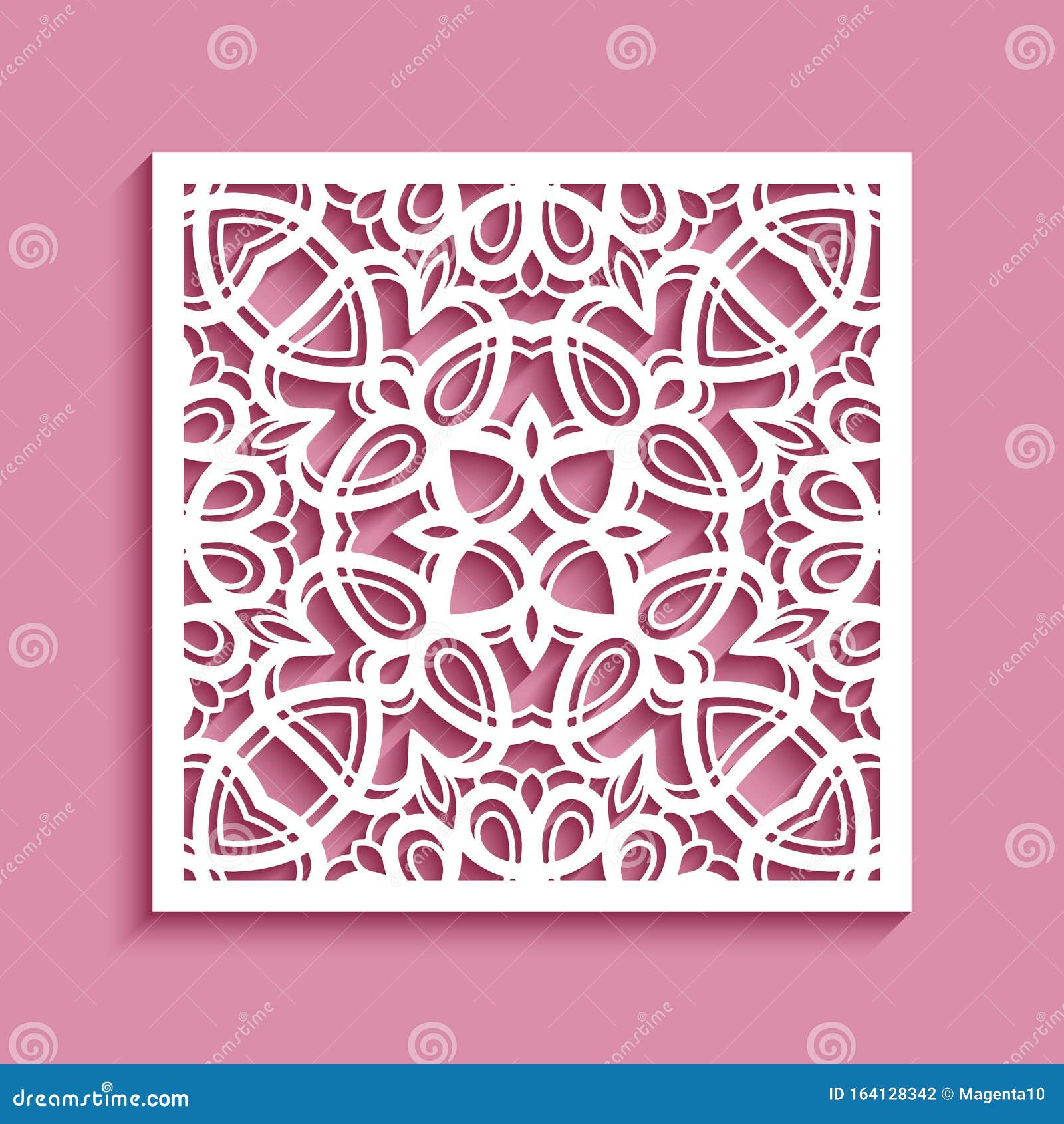 Square Panel with Lace Pattern Stock Vector - Illustration of ...