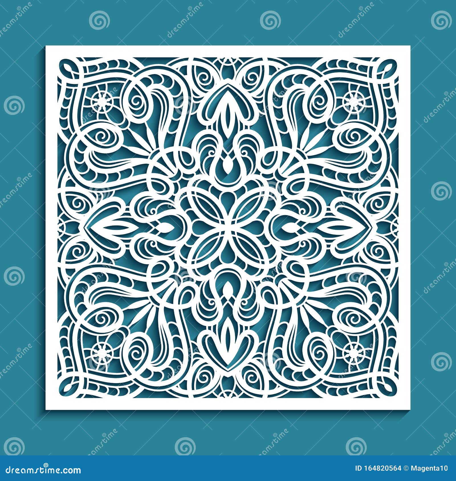 Square Tile with Lace Pattern Stock Vector - Illustration of decoration ...