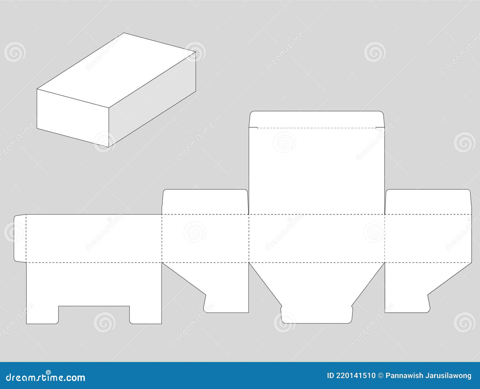 Square Paper Box Template stock vector. Illustration of folding - 220141510