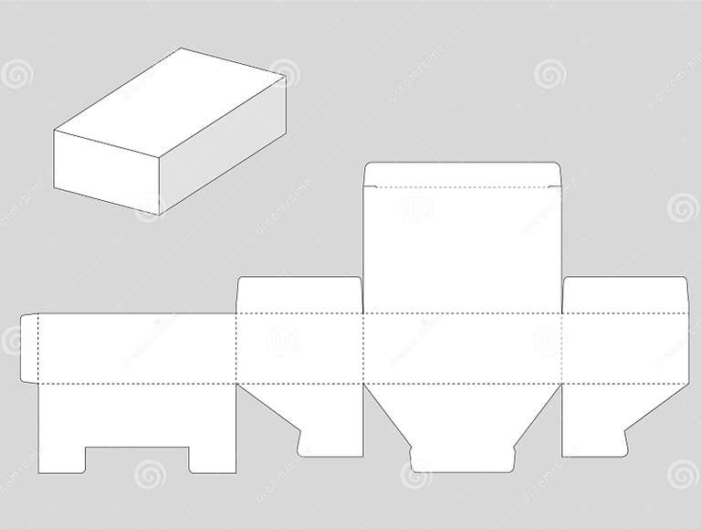 Square Paper Box Template stock vector. Illustration of folding - 220141510