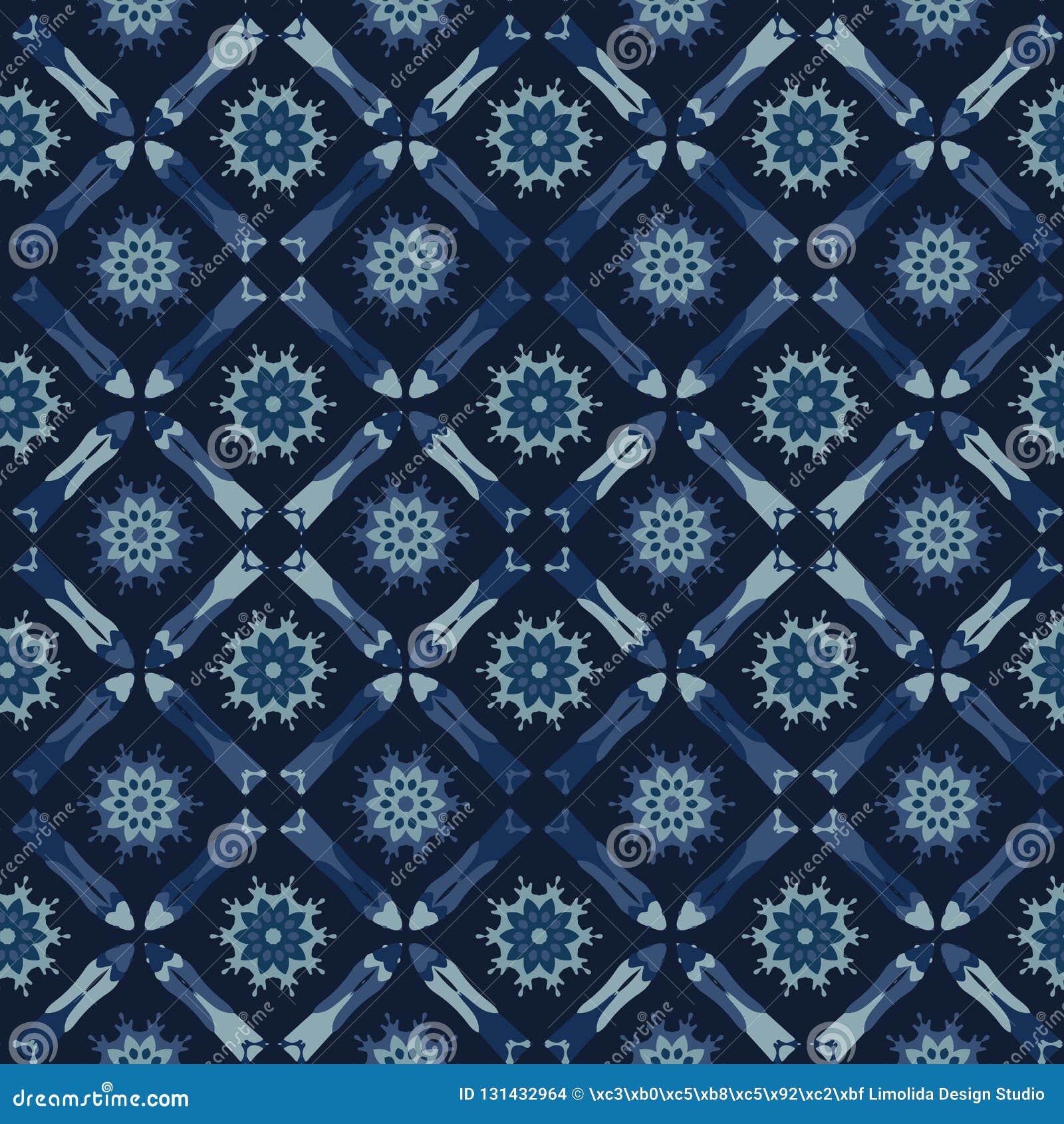 Square Patchwork Motif Japanese Style Seamless Vector Pattern. Hand ...