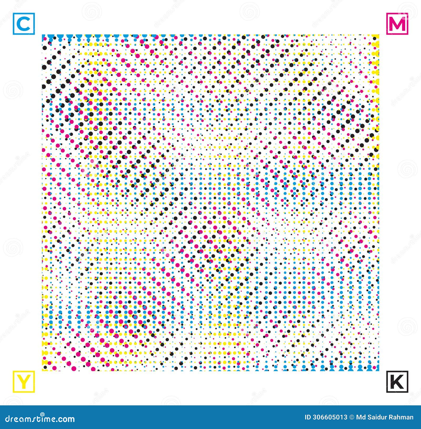 A Square Pattern with Cmyk Squares on White Background Stock ...
