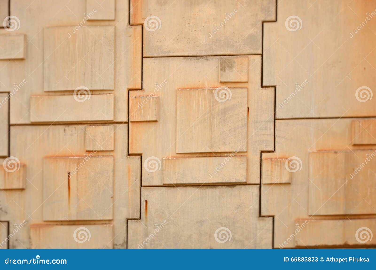 Square Pattern on Concrete Wall Stock Image - Image of retro, design ...
