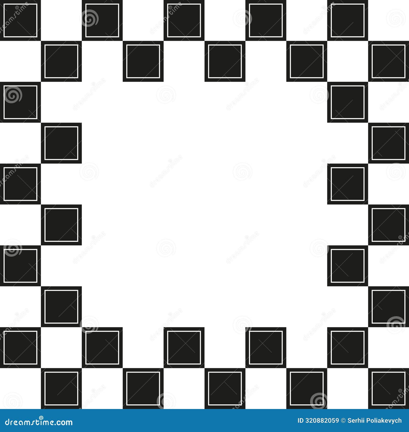 Square Pattern Frame. Black White Squares. Geometric Vector Art ...