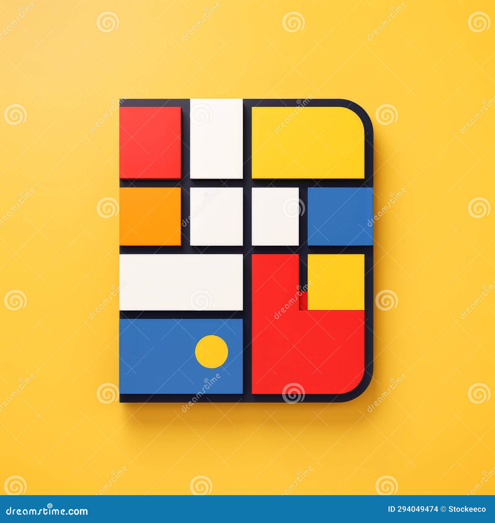 Minimalistic Logo Design with Colorful Cubism and Vibrant Colors Stock ...