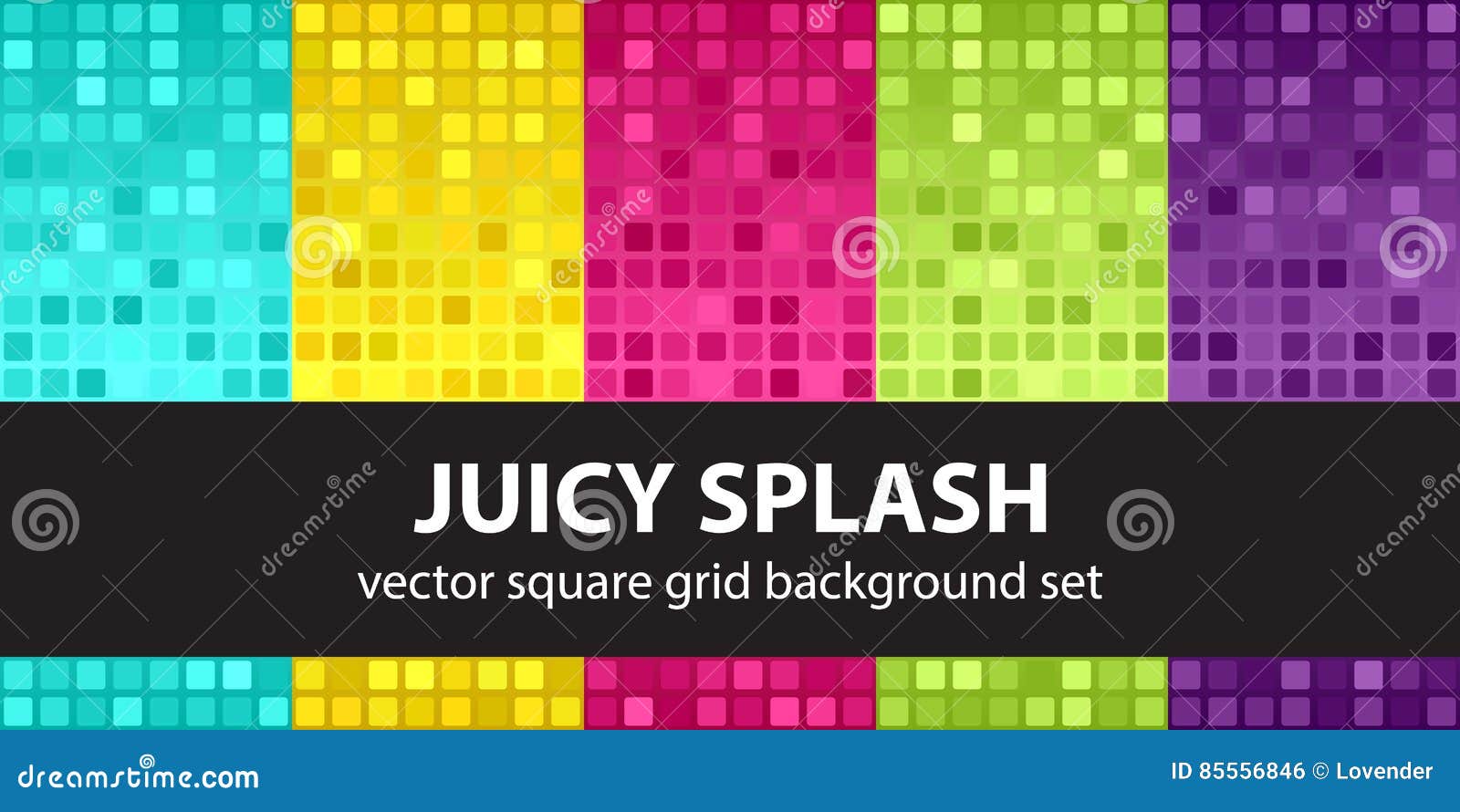Square Pattern Set Juicy Splash Stock Vector - Illustration of abstract ...