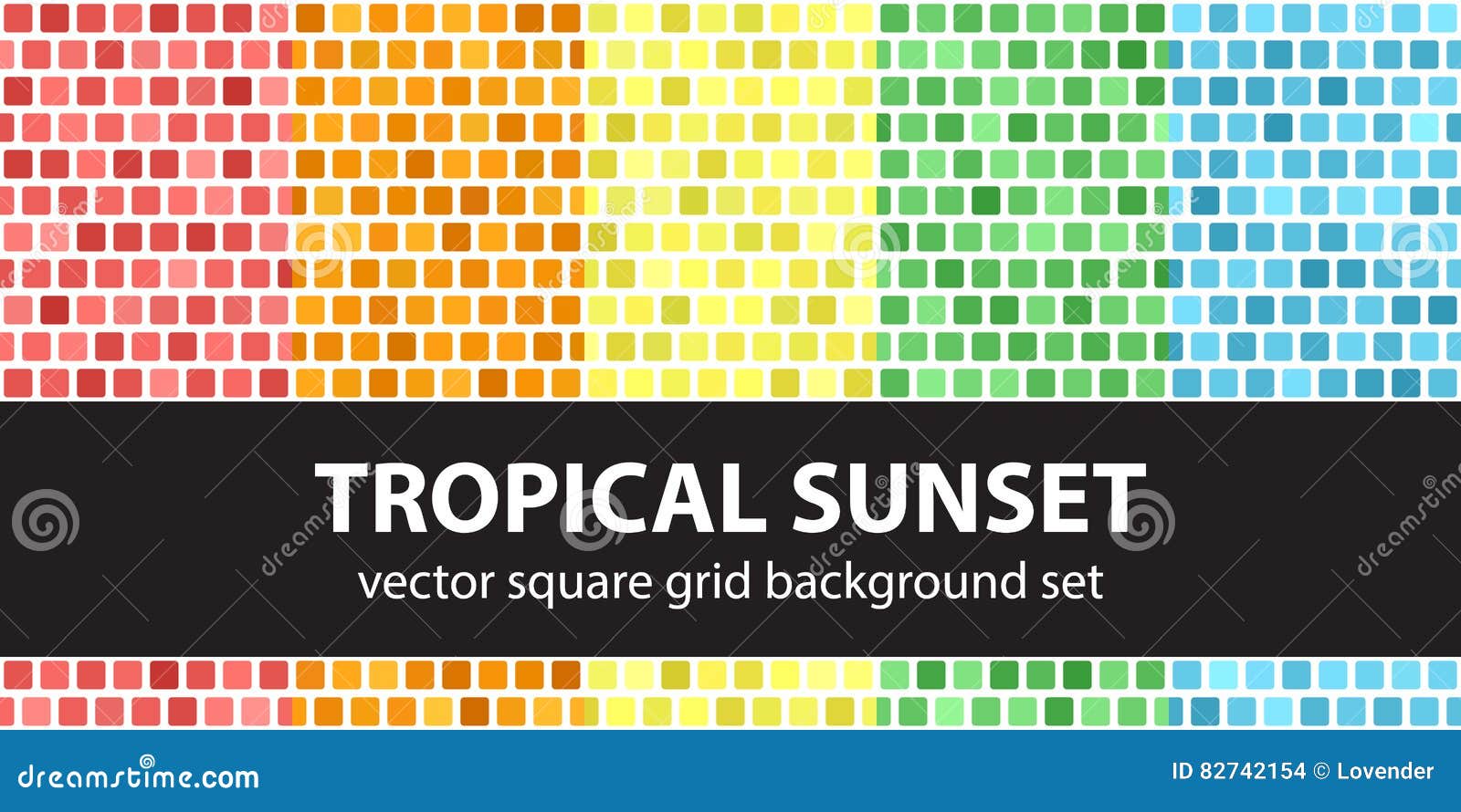 Square Pattern Set Tropical Sunset Stock Vector - Illustration of mesh ...