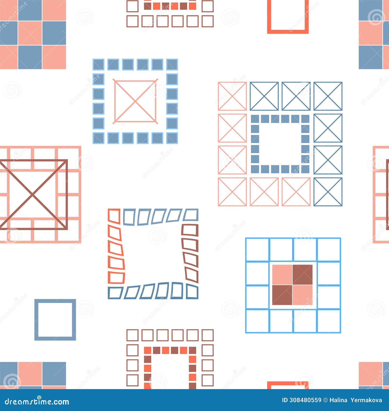 Square Patterns. Geometric Squares. Bright Seamless Pattern. Design of ...